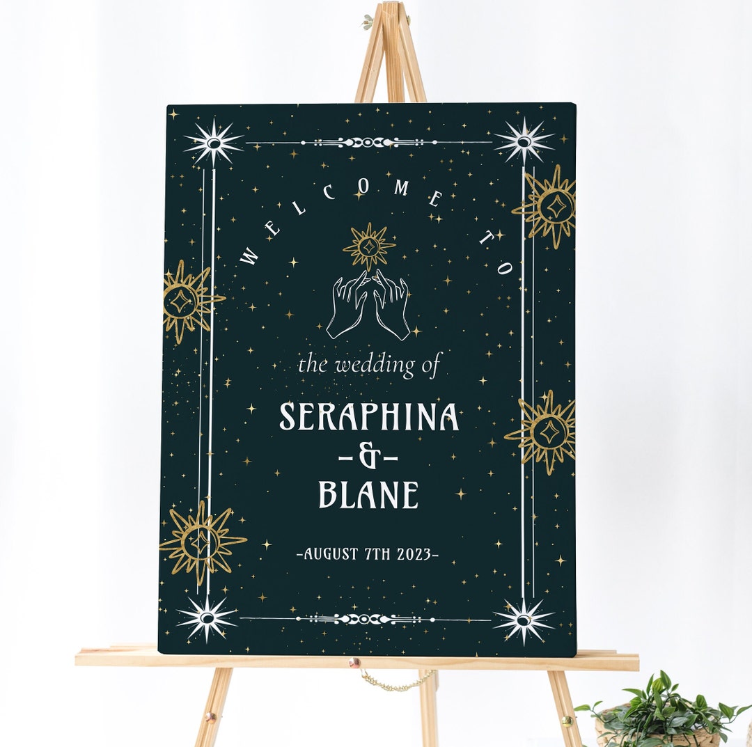 Tarot Card Wedding Sign - Moon Wedding Decor, Stars Wedding Welcome ...