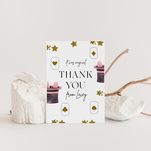 Magic Birthday Thank You Card - Magician Birthday Decorations, Magical ...