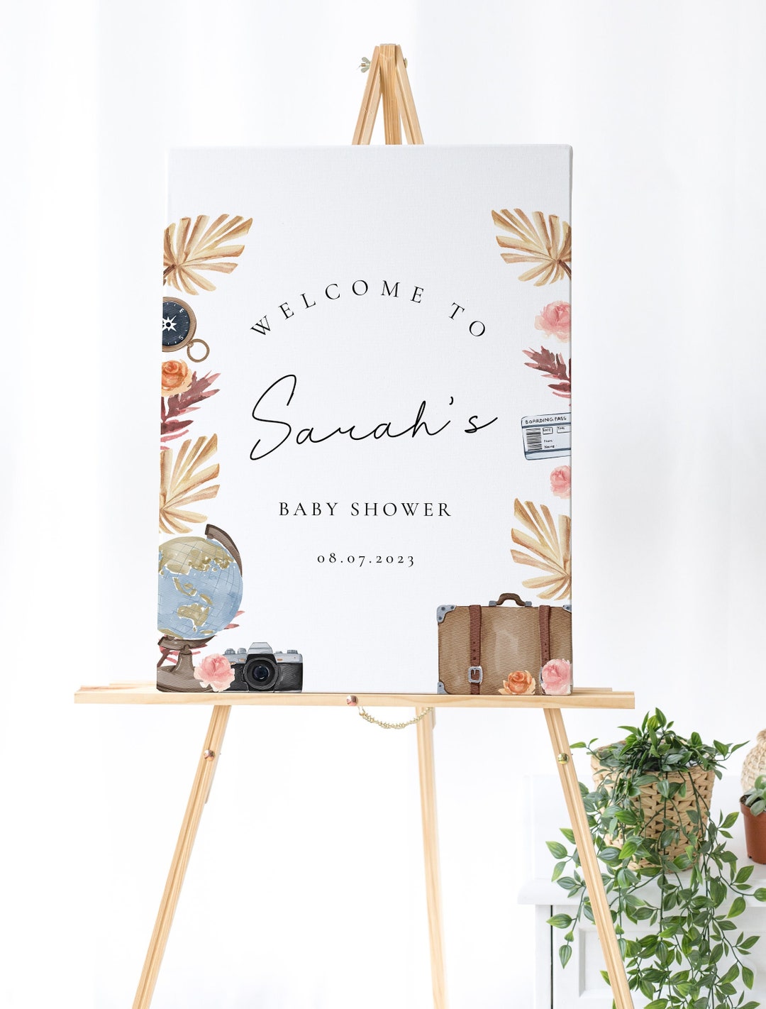 Travel Welcome Sign - Travel Baby Shower Welcome Sign, Travel Baby ...