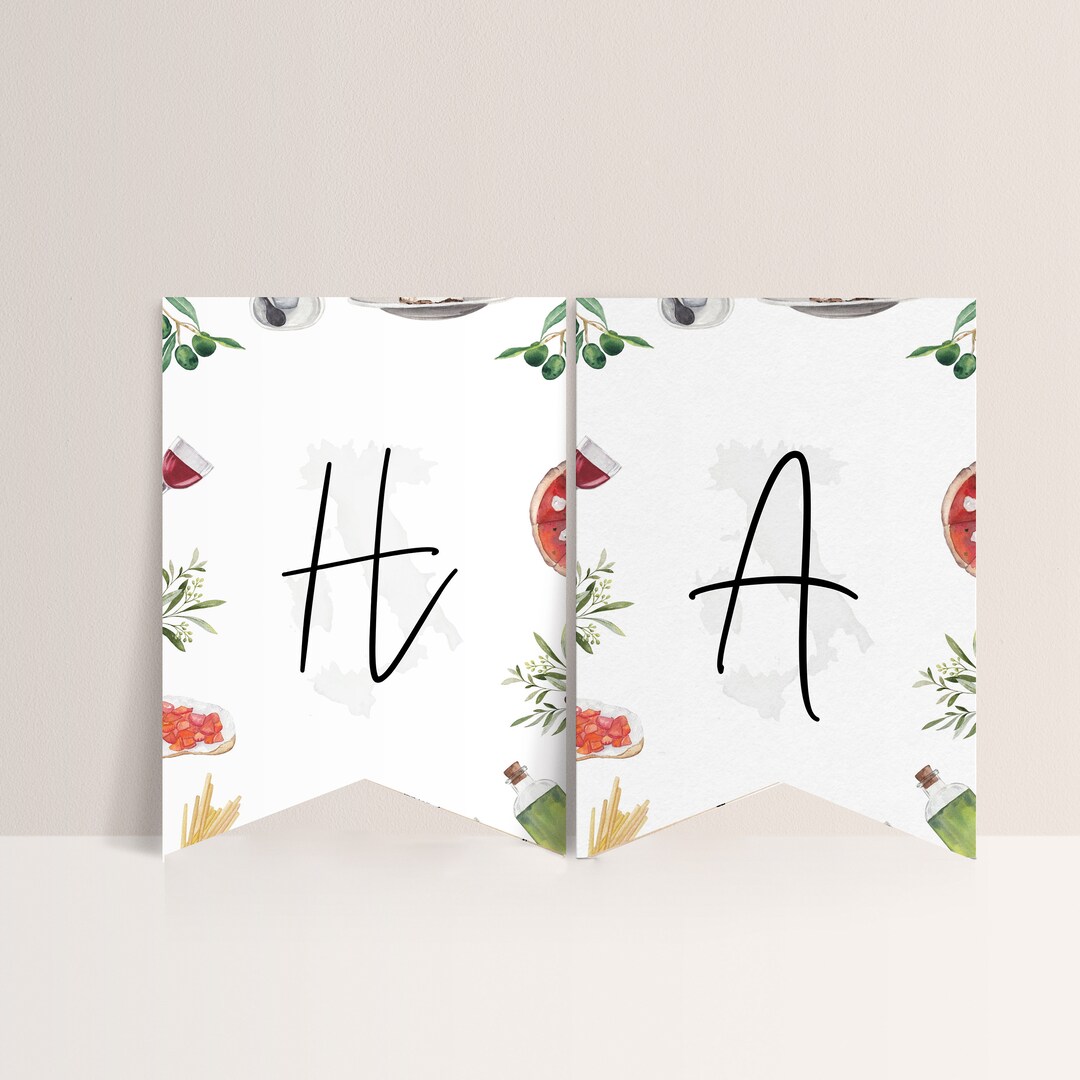 Italian Theme Banner - Italian Theme Backdrop, Italian Bridal Shower ...