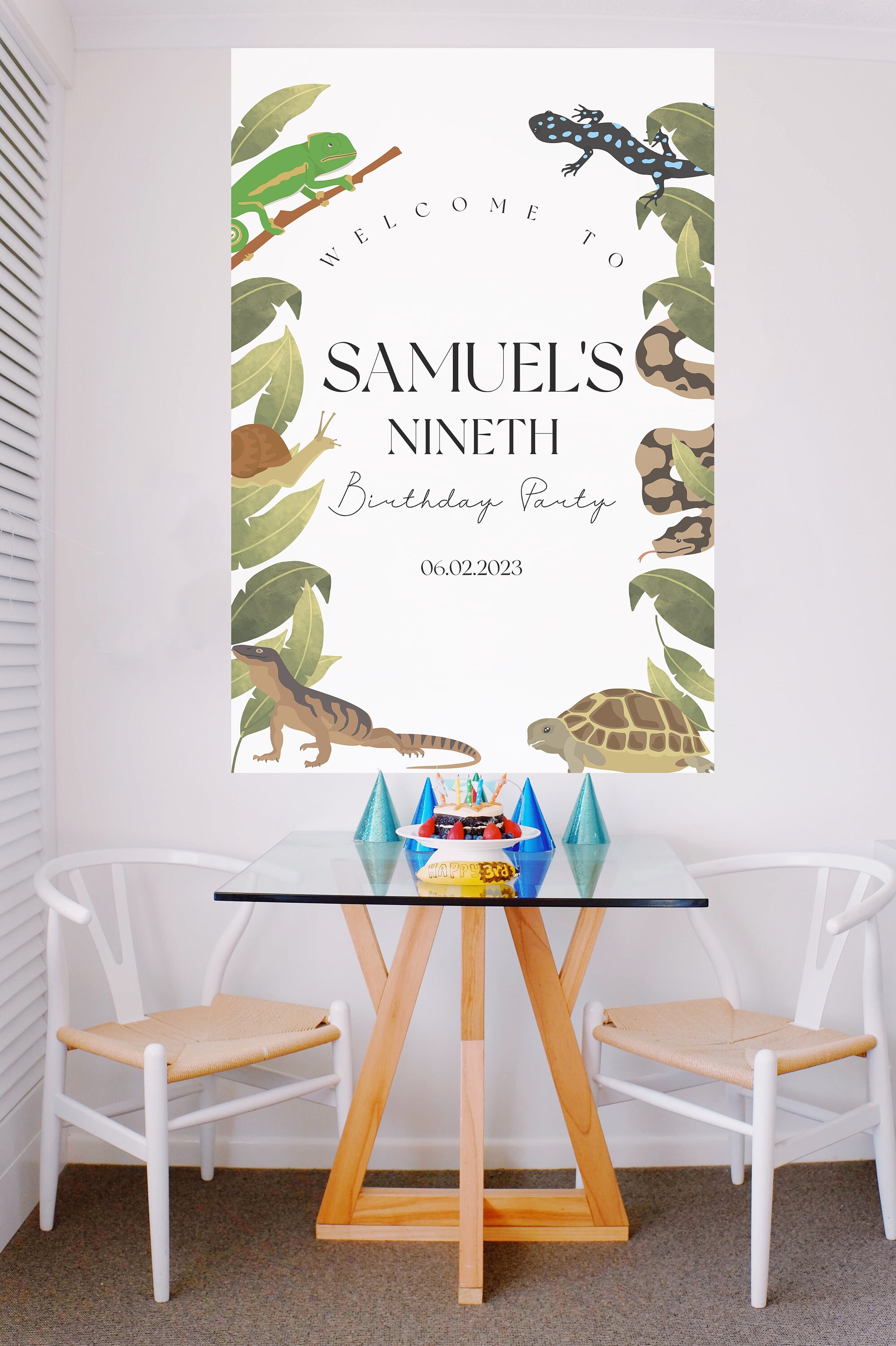 Reptile Birthday Welcome Sign - Editable Reptile Party Decor, Reptile ...