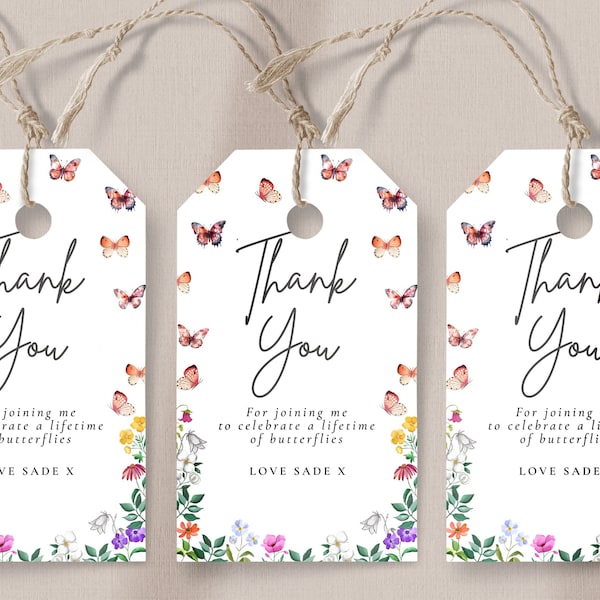 Butterfly Favor Tags - Etsy