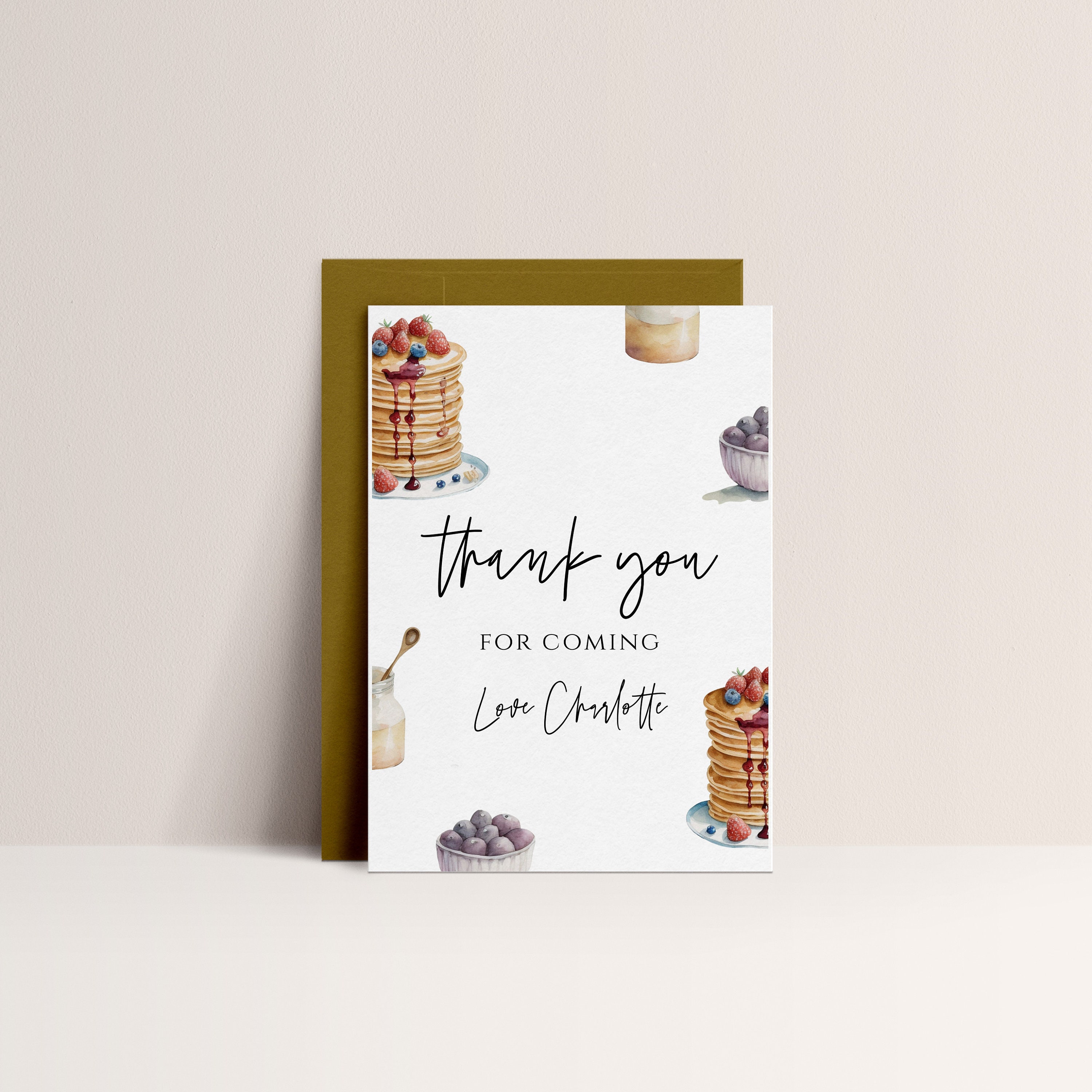 Pancake Place Cards - Brunch Food Label, Pancake Food Tent, Pancake ...