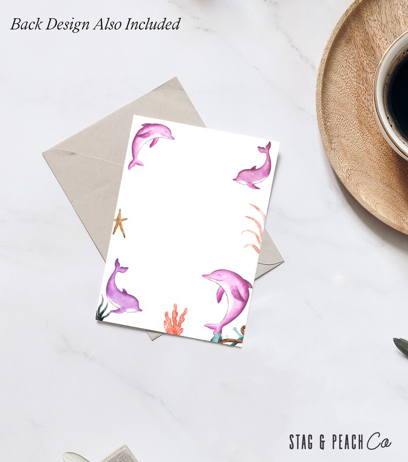 Dolphin Birthday Party Invitation - Dolphin Party Invite, Girls Under ...