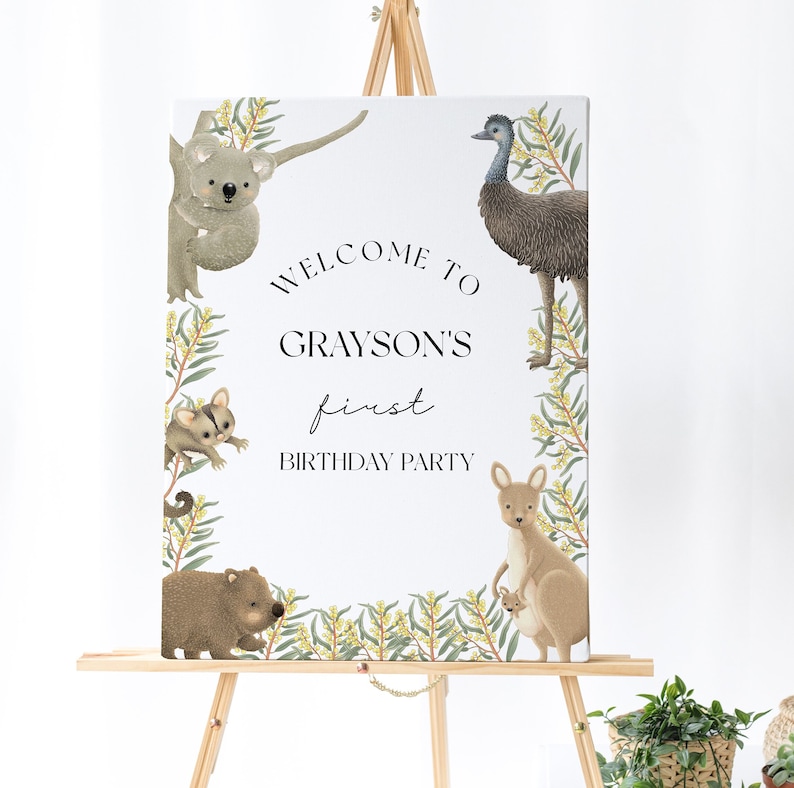 Australian Animal Birthday Welcome Sign - Australia Birthday, Koala ...