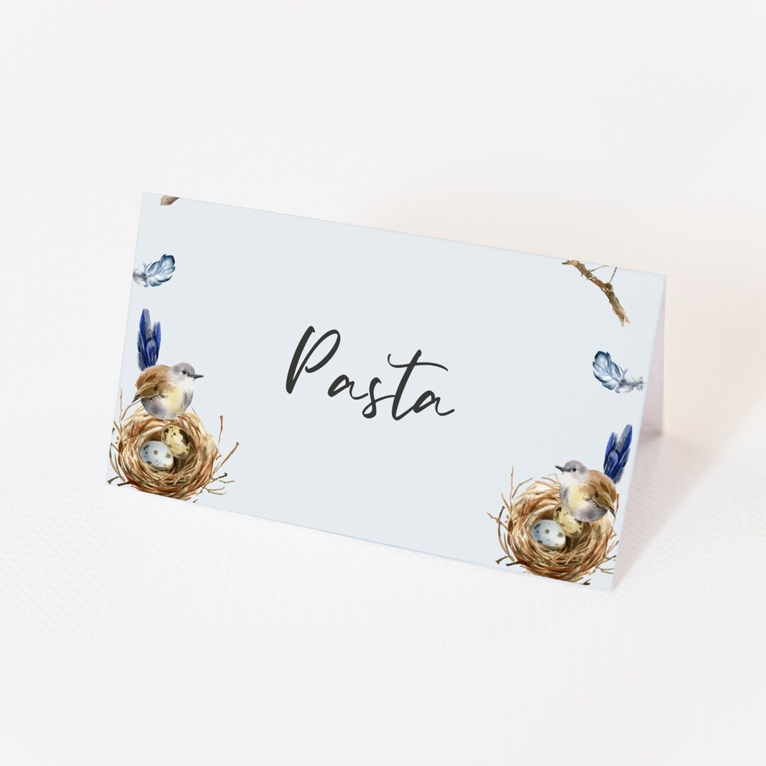 Bird Place Card - Bird Theme Baby Shower, Bird Nest Baby Shower Decor ...