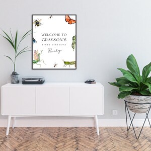 Editable Bug Birthday Welcome Sign - Insect Welcome Sign, Bug Birthday ...
