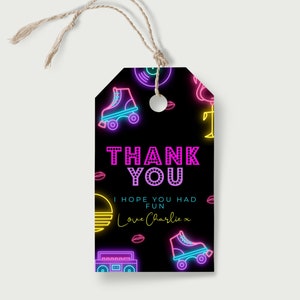 Roller Skate Favor Tags -roller Skate Birthday, Skate Party, Skating ...