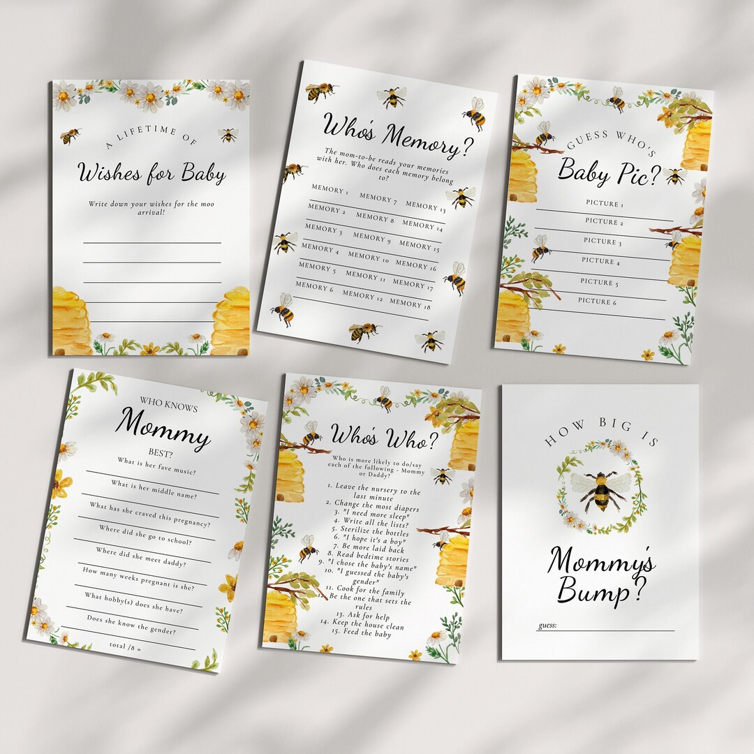 Bee Baby Shower Games - Bee Baby Shower Theme, Bumblebee Baby Shower ...