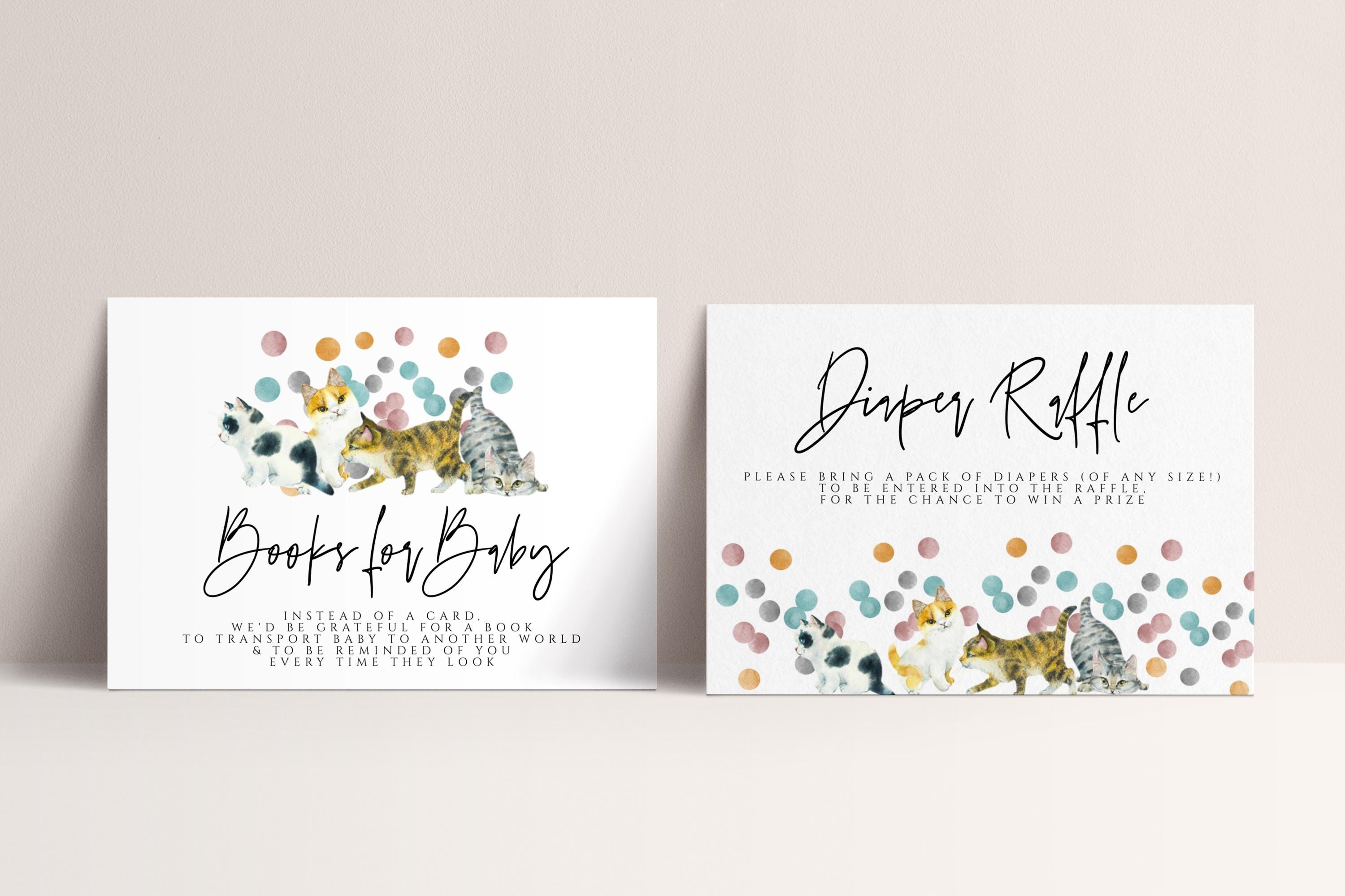 Cat Baby Shower Invitation Inserts - Kitten Baby Shower Decor, Cat ...