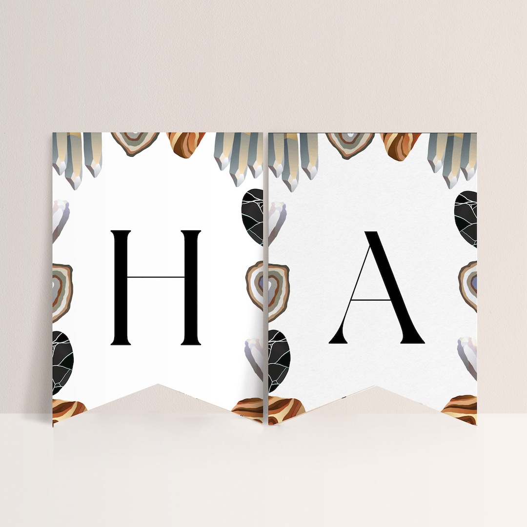 Geology Birthday Banner - Gem Birthday Party Decorations, Geode ...