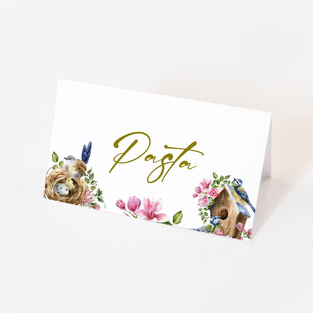 Bird Place Card - Bird Theme Baby Shower, Bird Nest Baby Shower Decor ...