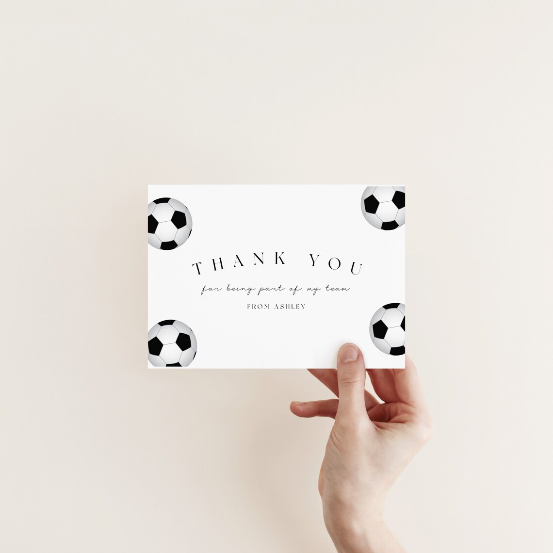 Soccer Thank You Card Template soccer Birthday Party Thank - Etsy