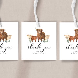 Highland Cow Water Bottle Labels -highland Cow Baby Shower Favors ...