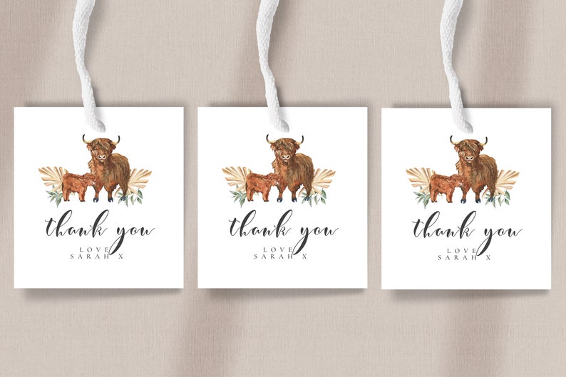 Highland Cow Water Bottle Labels -highland Cow Baby Shower Favors ...