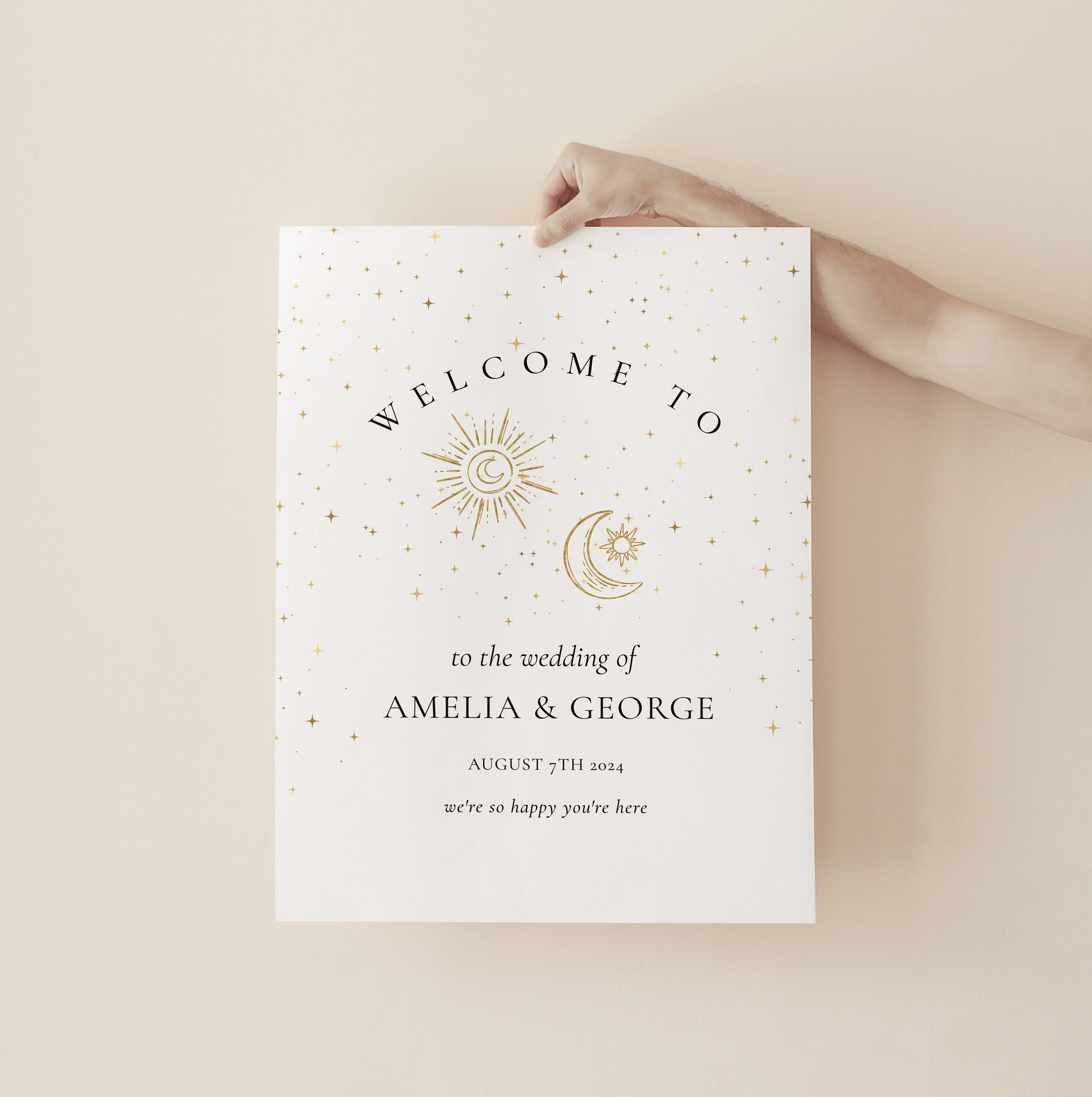Celestial Wedding Sign - Moon Wedding Decor, Stars Wedding Welcome Sign ...