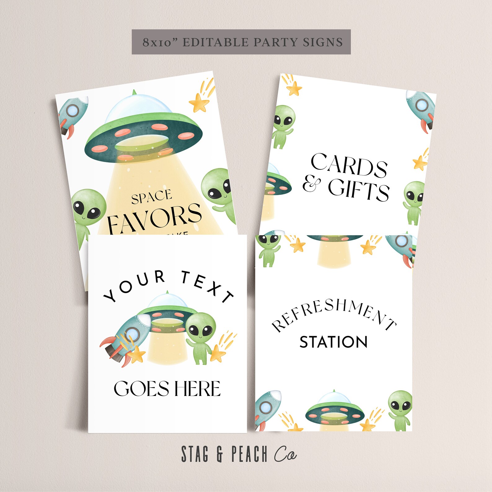 Alien Birthday Signs space Birthday Decorations, UFO Birthday, Space ...