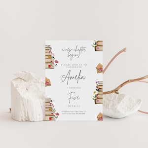 Storybook Birthday Invitation - Book Birthday Invitation, Book Themed ...