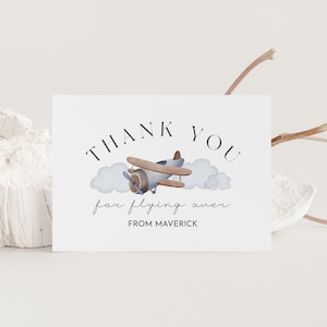 Airplane Thank You Card -editable Airplane Party Supplies, Airplane ...