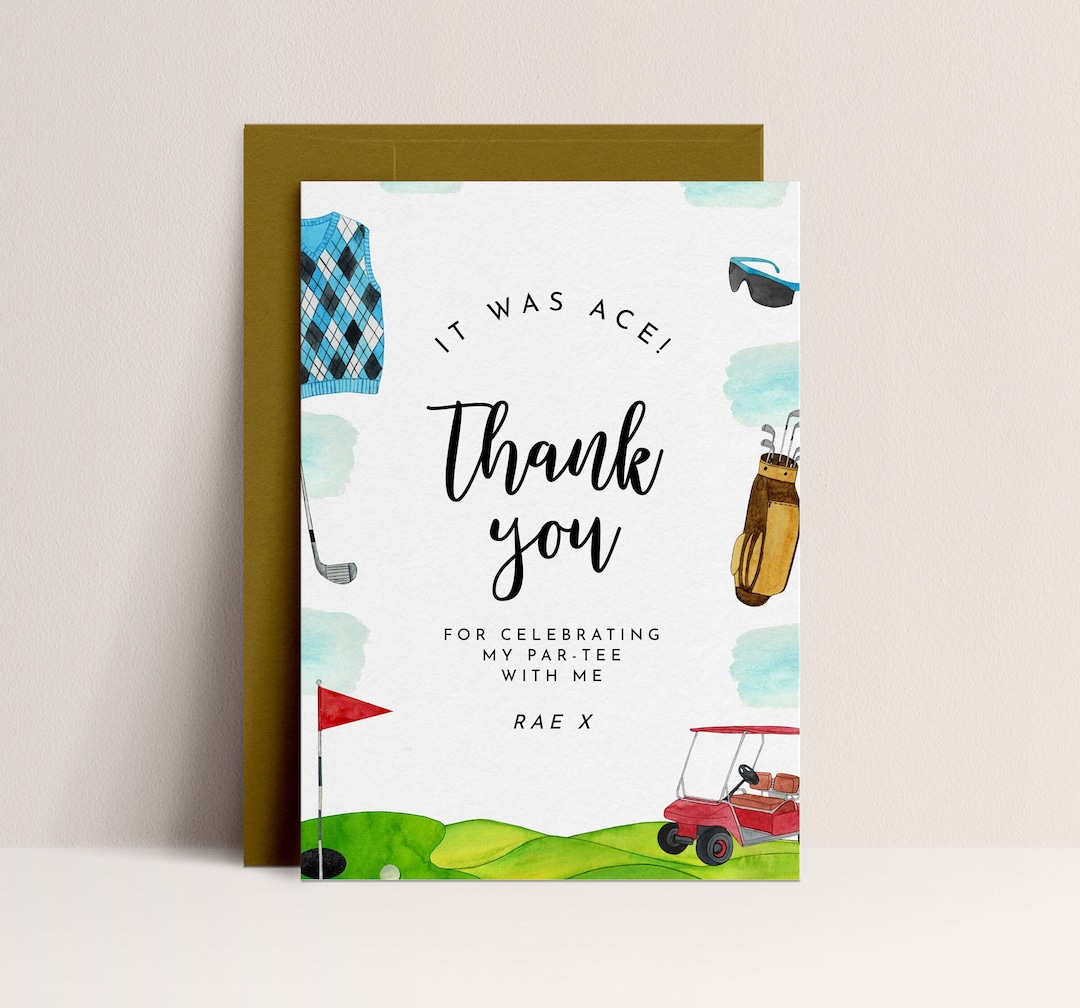 Golf Thank You Card -golf Bachelor, Golf Bachelorette, Golf Birthday ...
