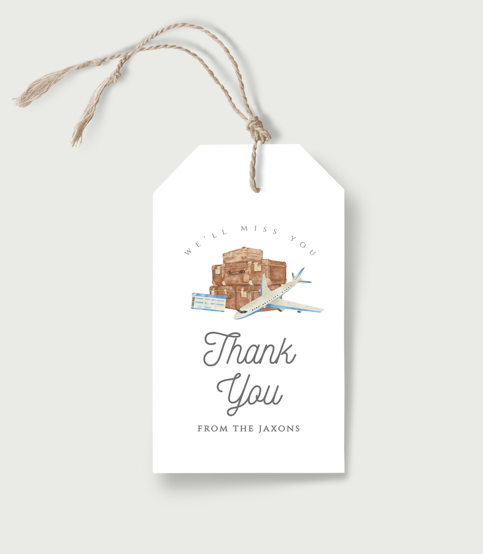 Farewell Party Favor Tag - Going Away Party Decorations, Travel Favor ...