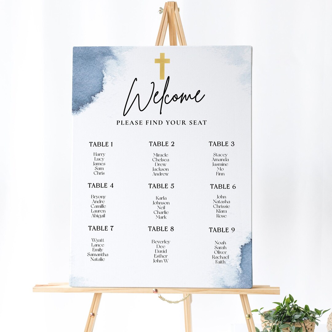 First Communion Seating Chart - Baptism Seating Plan, Boys Communion ...