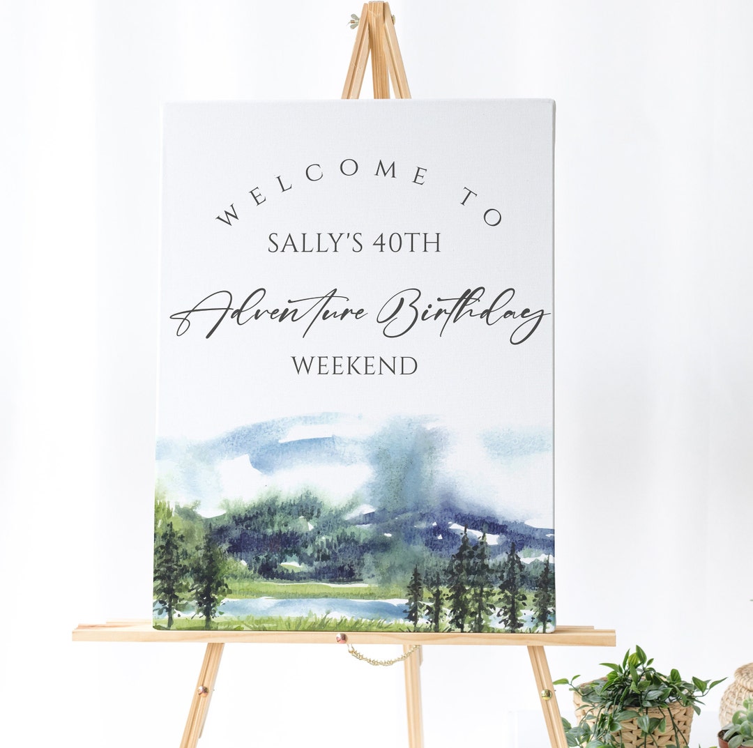 Mountain Birthday Welcome Sign - Mountain Wedding Welcome Sign ...