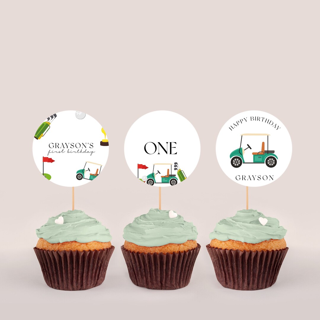 Golf Cupcake Topper Printable - Golf Cake Topper Birthday, Golf Cake ...