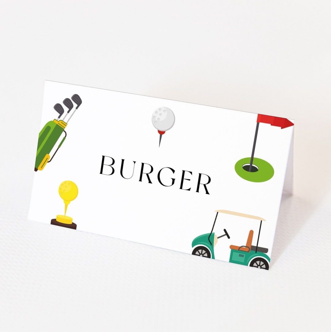 Golf Birthday Food Tents - Golf Food Labels, Golf Party Decor, One ...