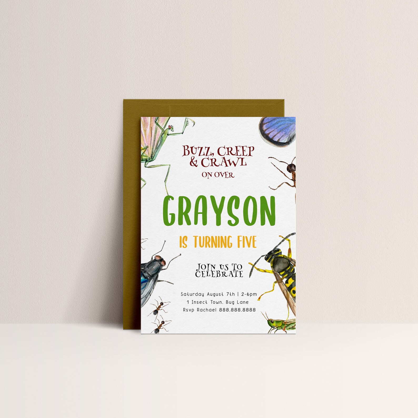 Bug Invitation Editable Bug Printable Invitation Bug - Etsy