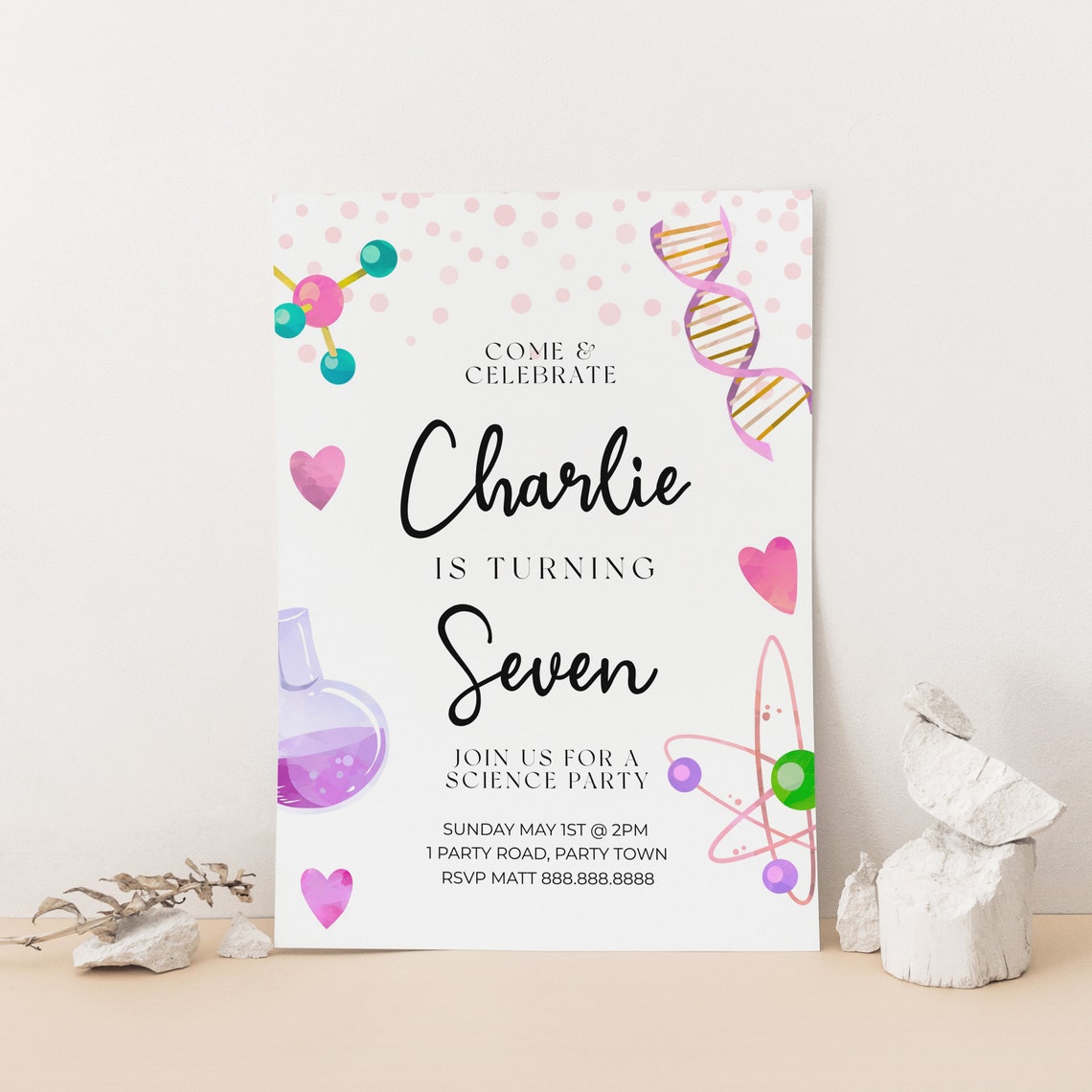 Science Party Invitation-science Party Invite Girl Science - Etsy