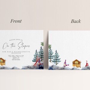 Ski Weekend Invitation -ski Party Invite, Ski Bachelorette Invitation ...
