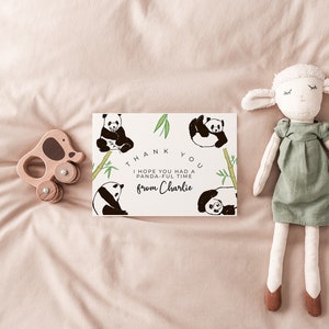 Panda Thank You Card Editable -panda Birthday Thank You Card, Panda ...