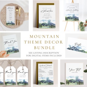 Mountain Birthday Decorations Bundle - Mountain Wedding Decor ...