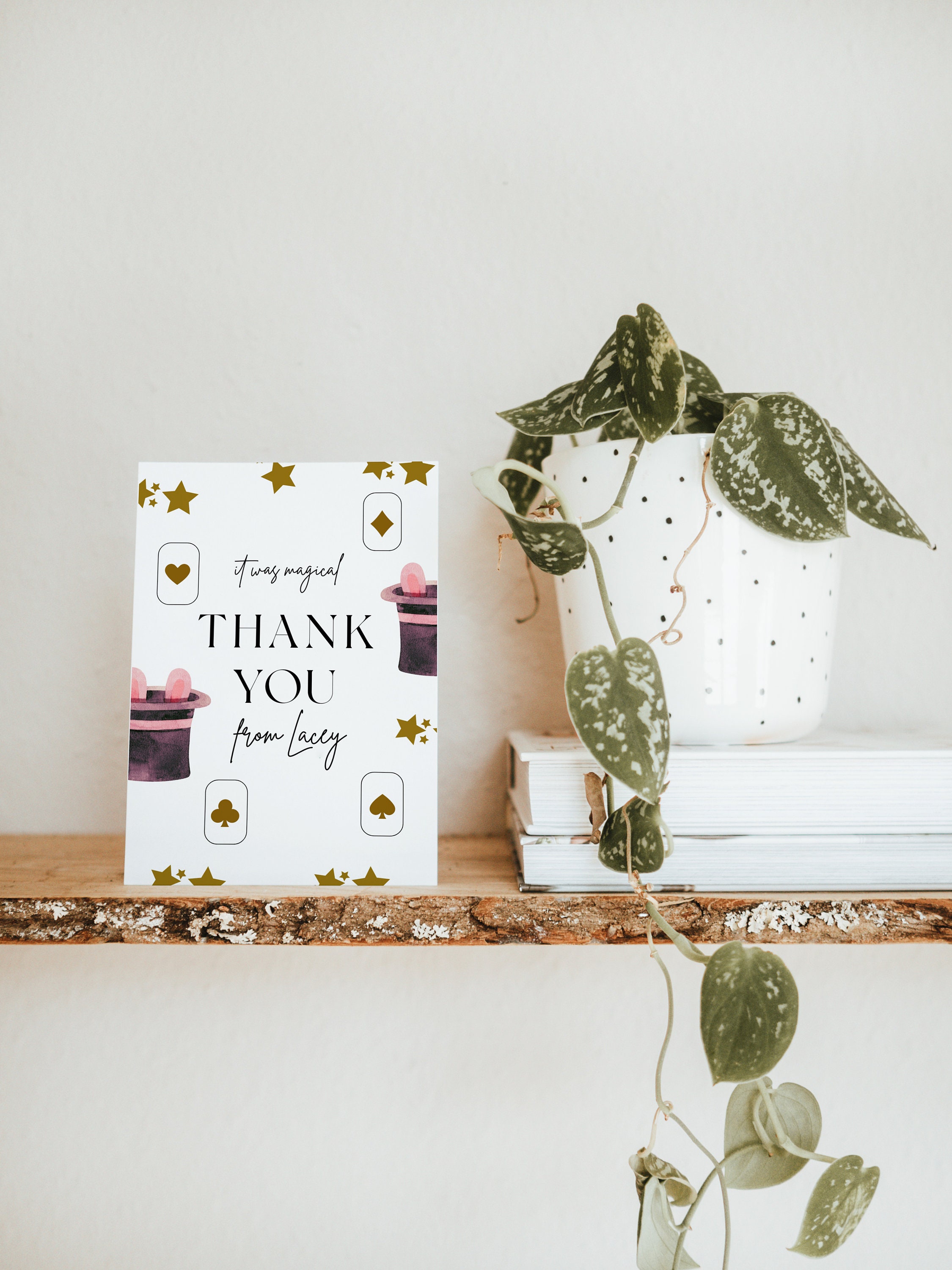 Magic Birthday Thank You Card - Magician Birthday Decorations, Magical ...