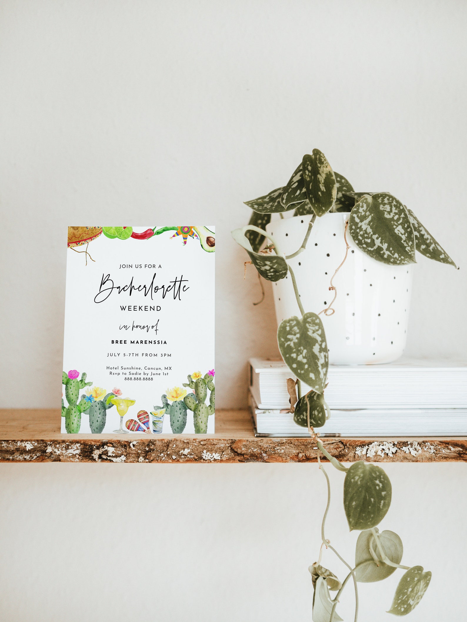 Fiesta Bachelorette Invitation - Fiesta Invitation Hens, Fiesta Bridal ...