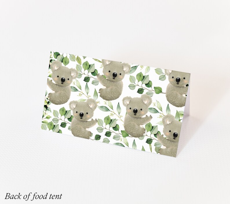 Koala Party Food Tents - Koala Party Decorations, Koala Birthday Party ...