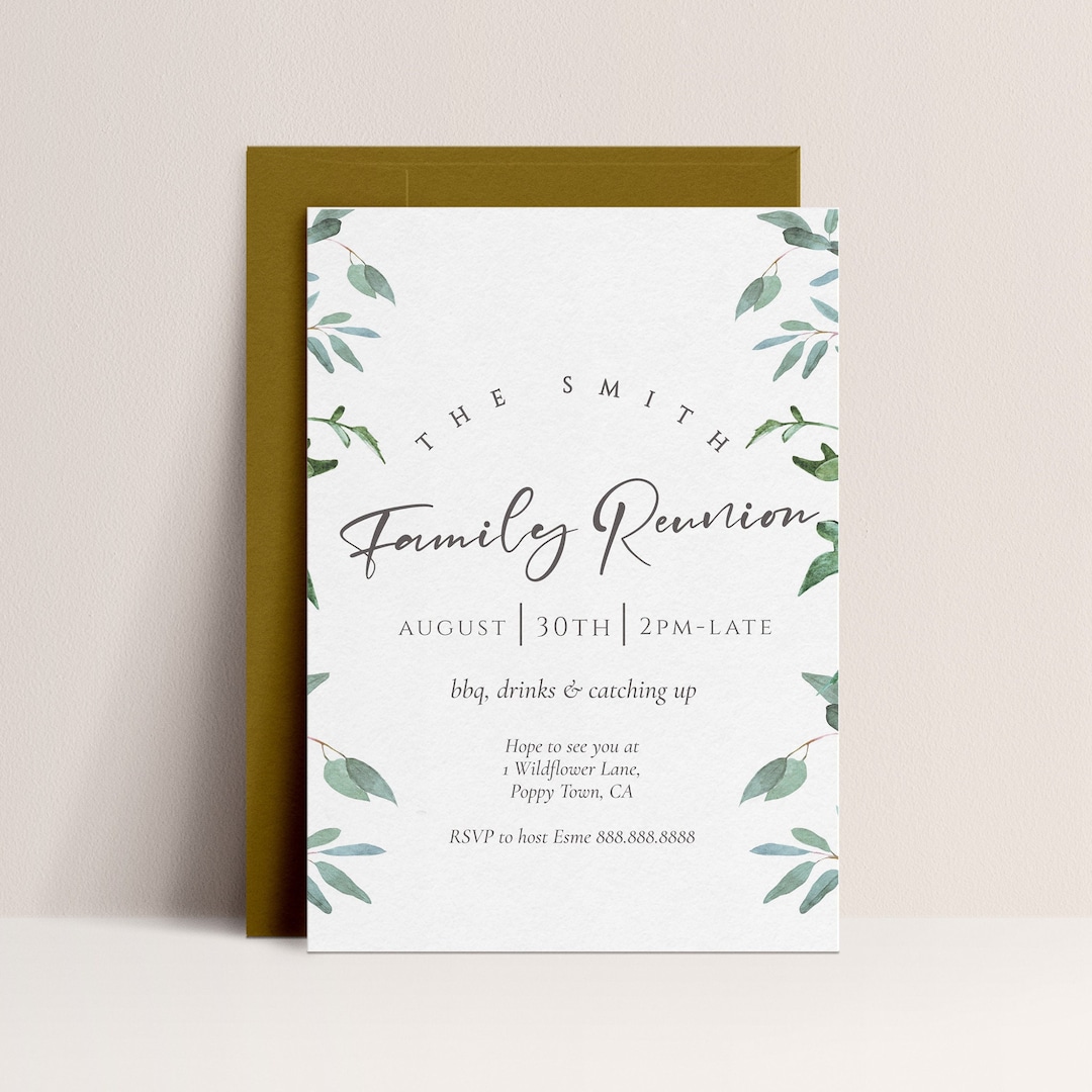 Family Gathering Invitation - Family Party Invitation, Family Reunion ...