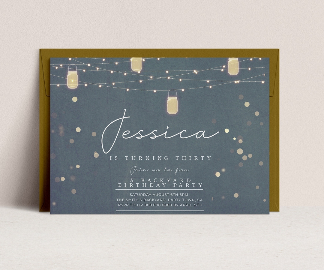 Backyard Invitation Template - Backyard Birthday Invitation, Birthday ...