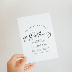 Retirement Invitation Template -nurse Retirement Party Invite, Simple ...