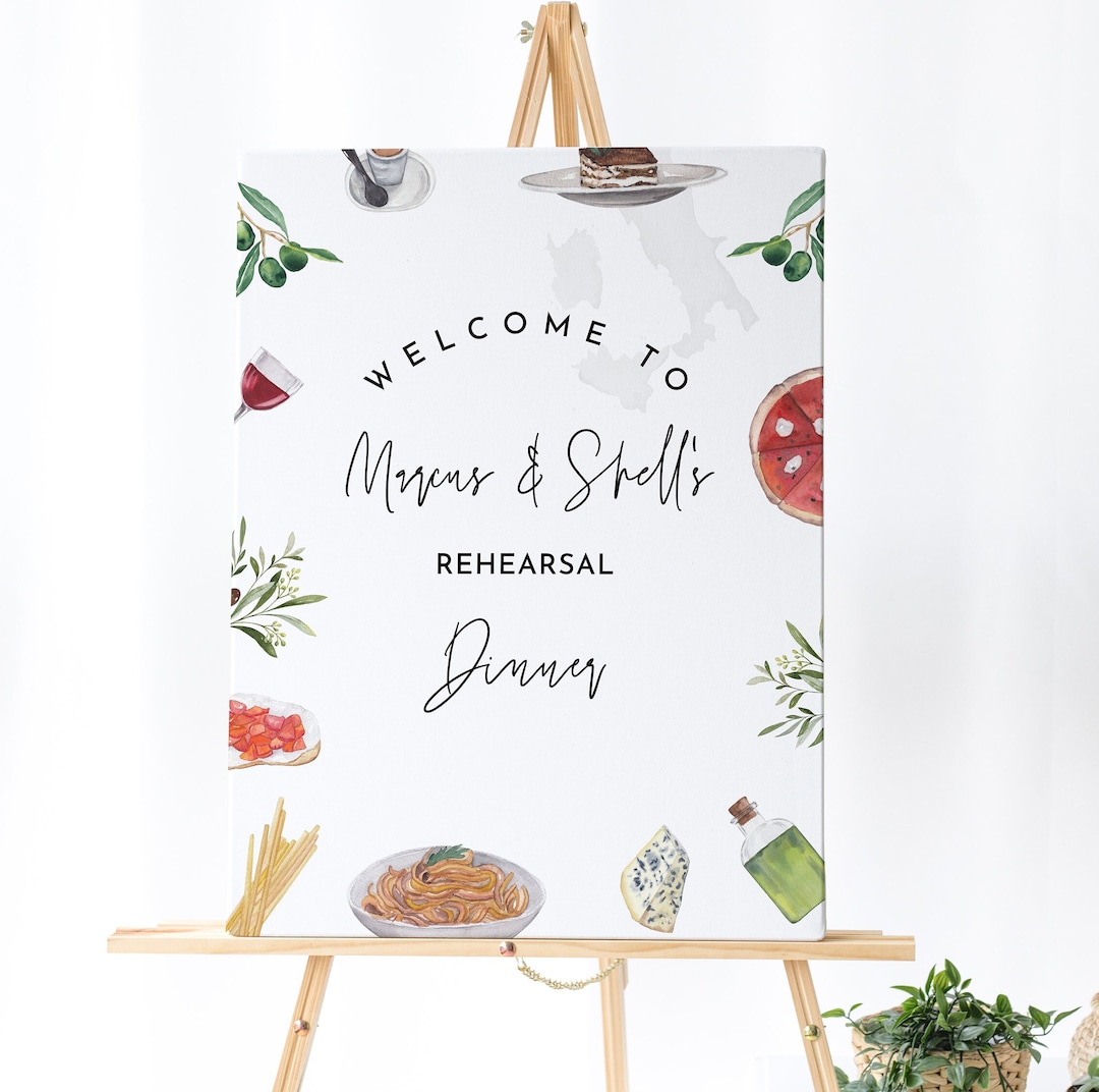 Italian Welcome Sign - Italian Rehearsal Dinner Decor, Italian Bridal ...