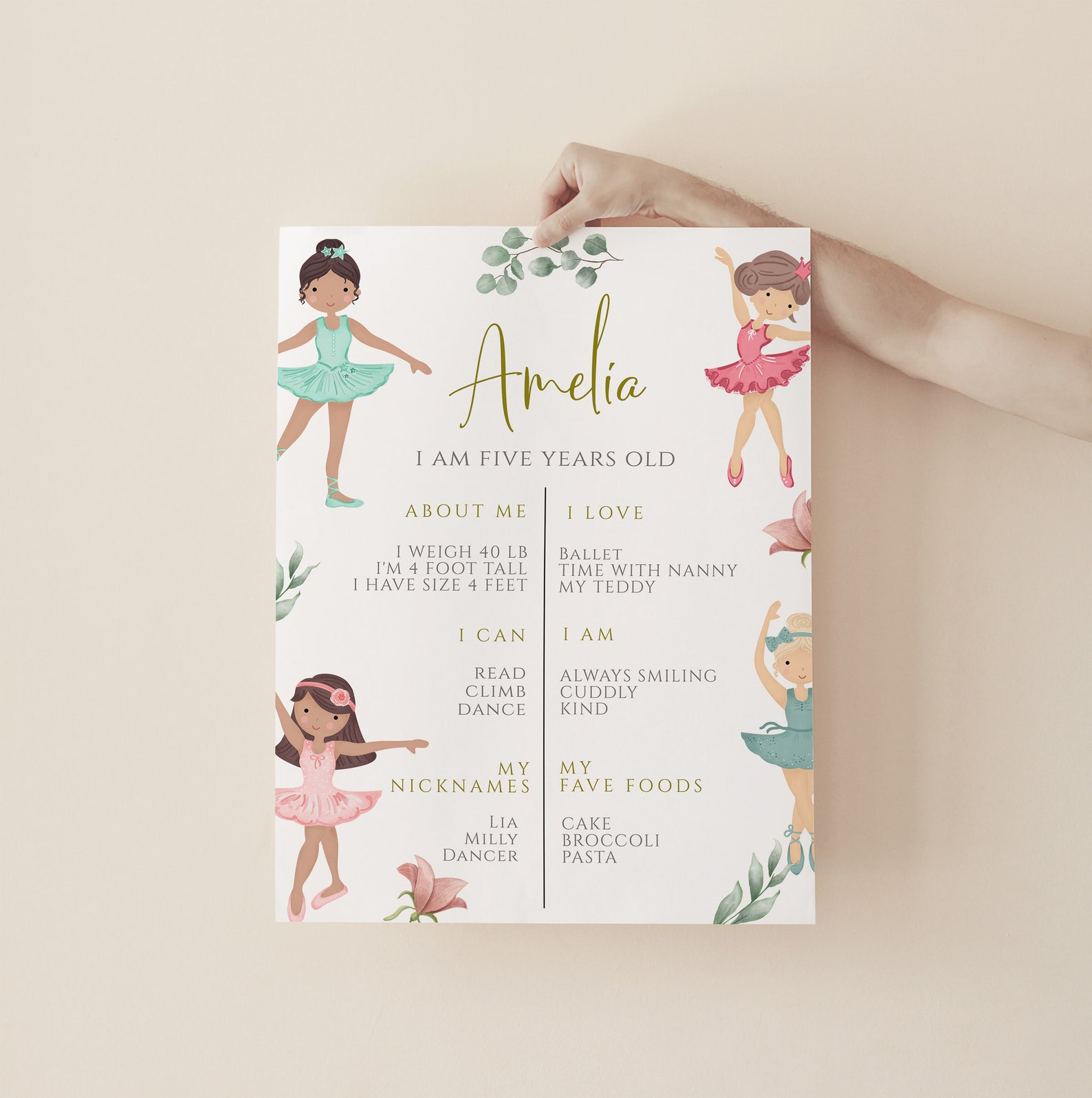 Ballet Party Signs 8x10"- Ballet Party Decor, Ballerina Party Games ...