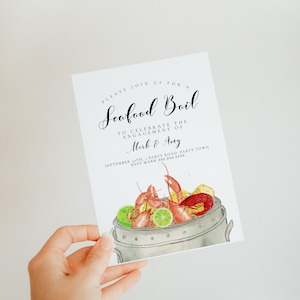 Seafood Boil Party Invitation - Crawfish Boil Invitation, Seafood Party ...