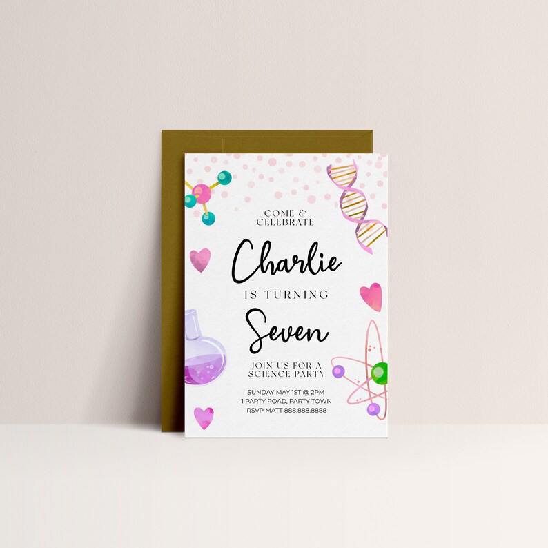 Science Party Invitation-science Party Invite Girl Science - Etsy