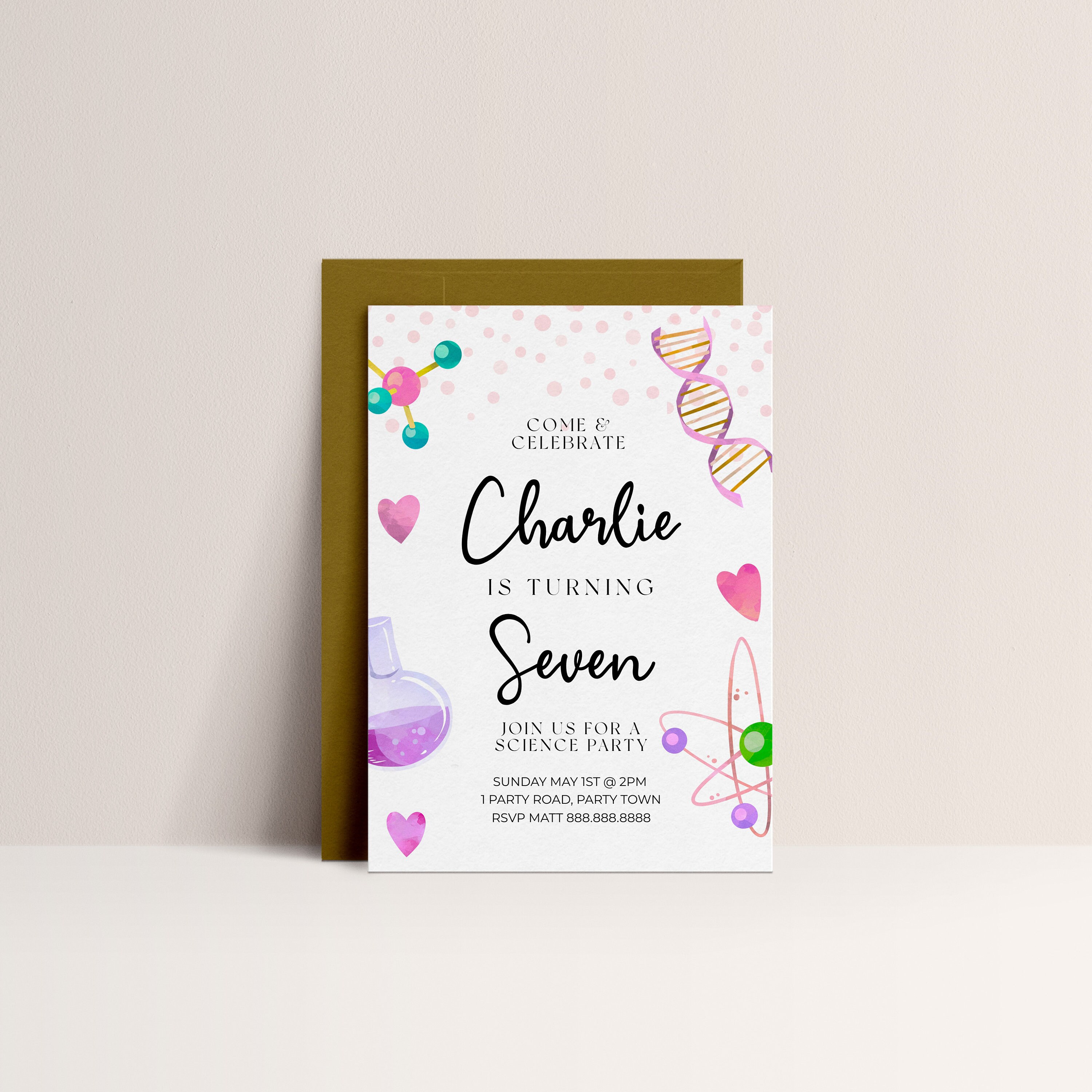 Science Party Invitation-science Party Invite Girl Science - Etsy