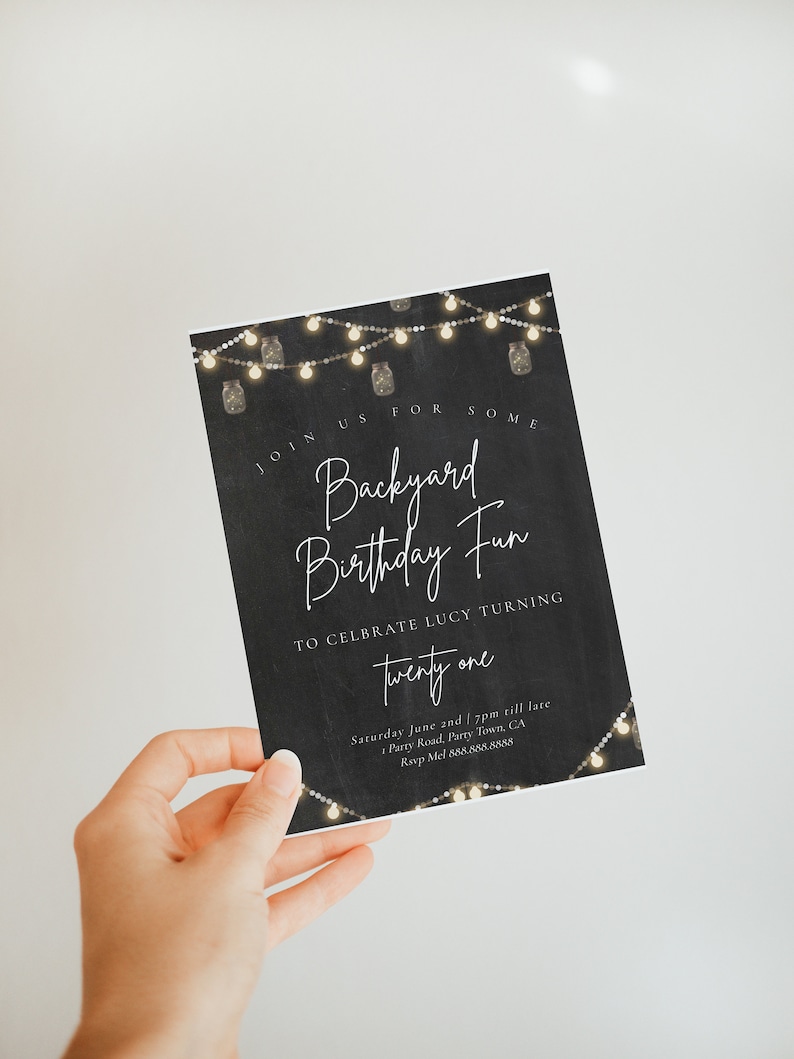Backyard Birthday Invitation - Backyard Invitation Template, Birthday ...