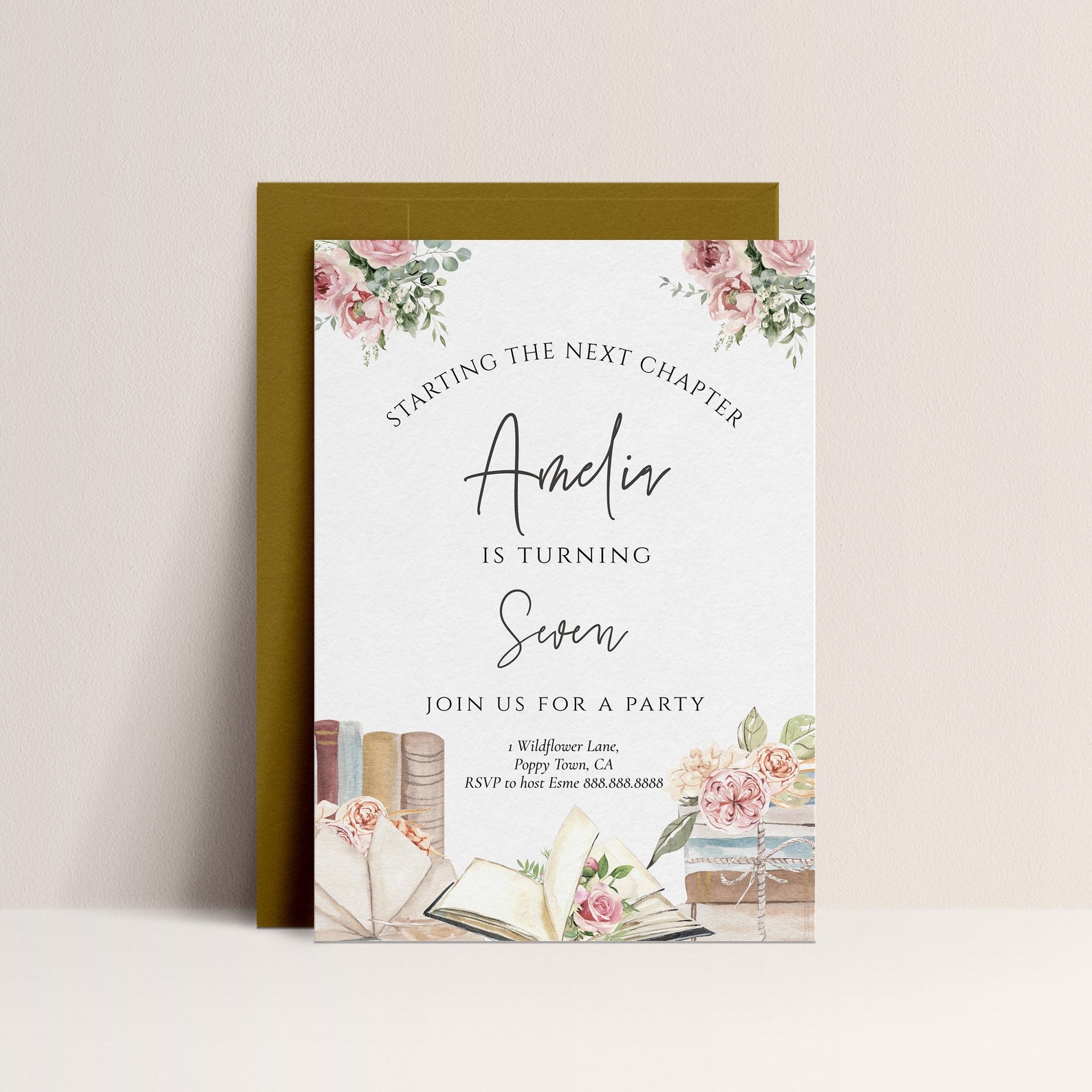 Storybook Birthday Invitation - Book Birthday Invitation, Book Themed ...