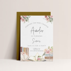 Storybook Birthday Invitation - Book Birthday Invitation, Book Themed ...