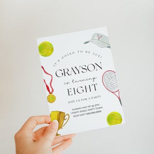 Tennis Birthday Invitation - Sports Theme Invite, Boys Birthday ...