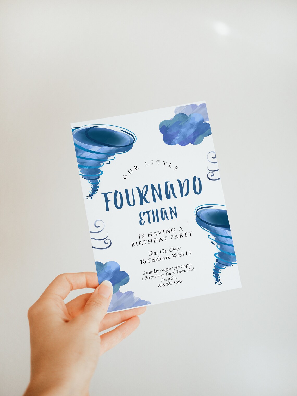Fournado Birthday Invitation - Fourth Birthday Printable, Boys Birthday ...
